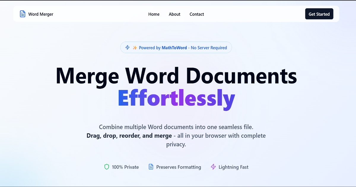 Word Document Merger - Merge DOCX Files Online Free | MathToWord